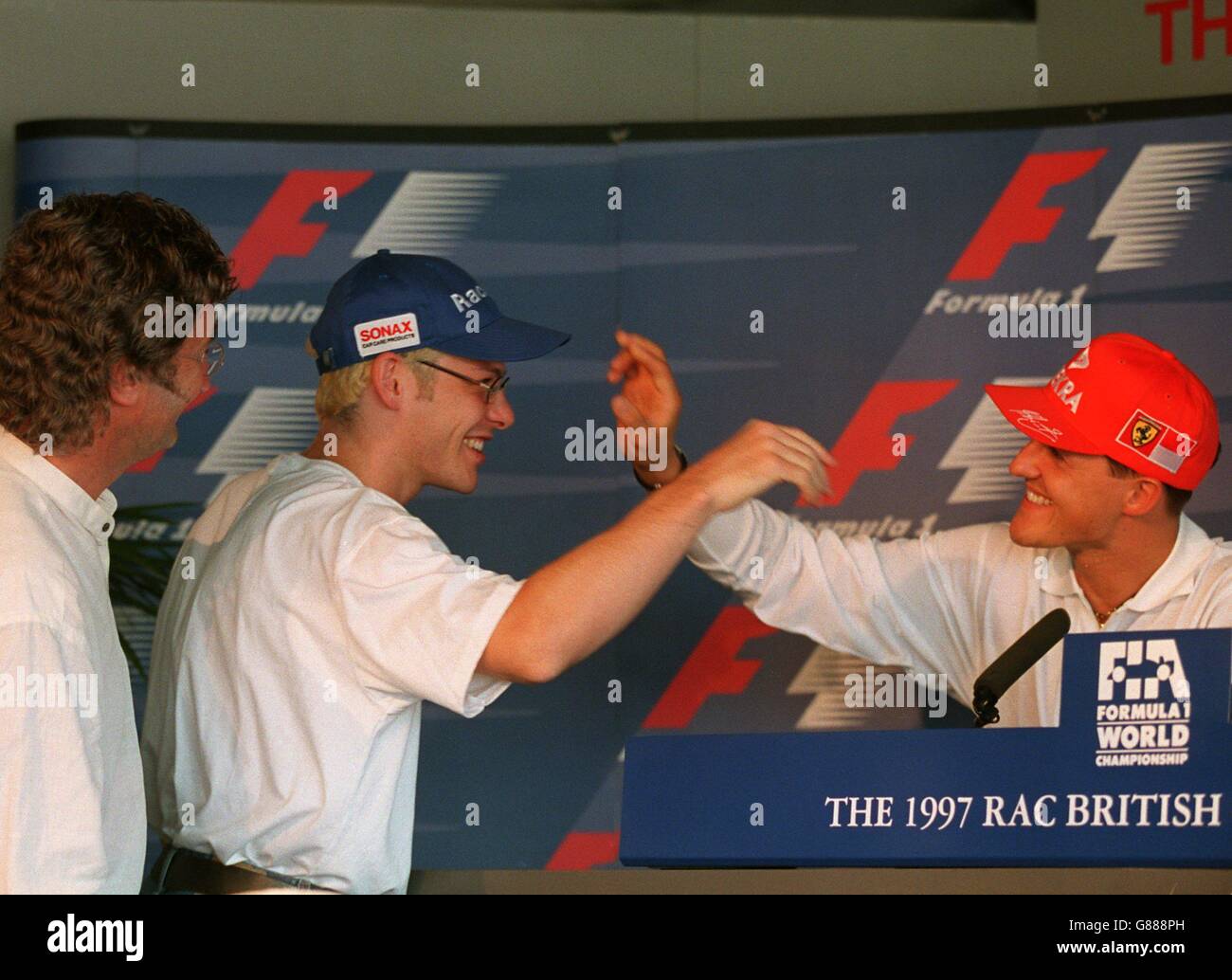 Motor Racing ... British Grand Prix. Jacques Villeneuve and Michael ...
