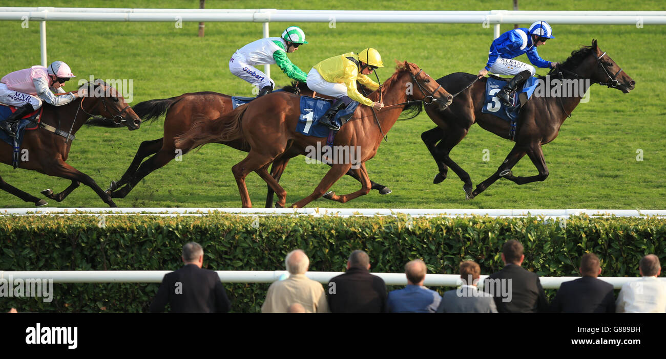 Tashweeq ridden by Paul Hanagan (right) wins The Weatherbys Stallion ...