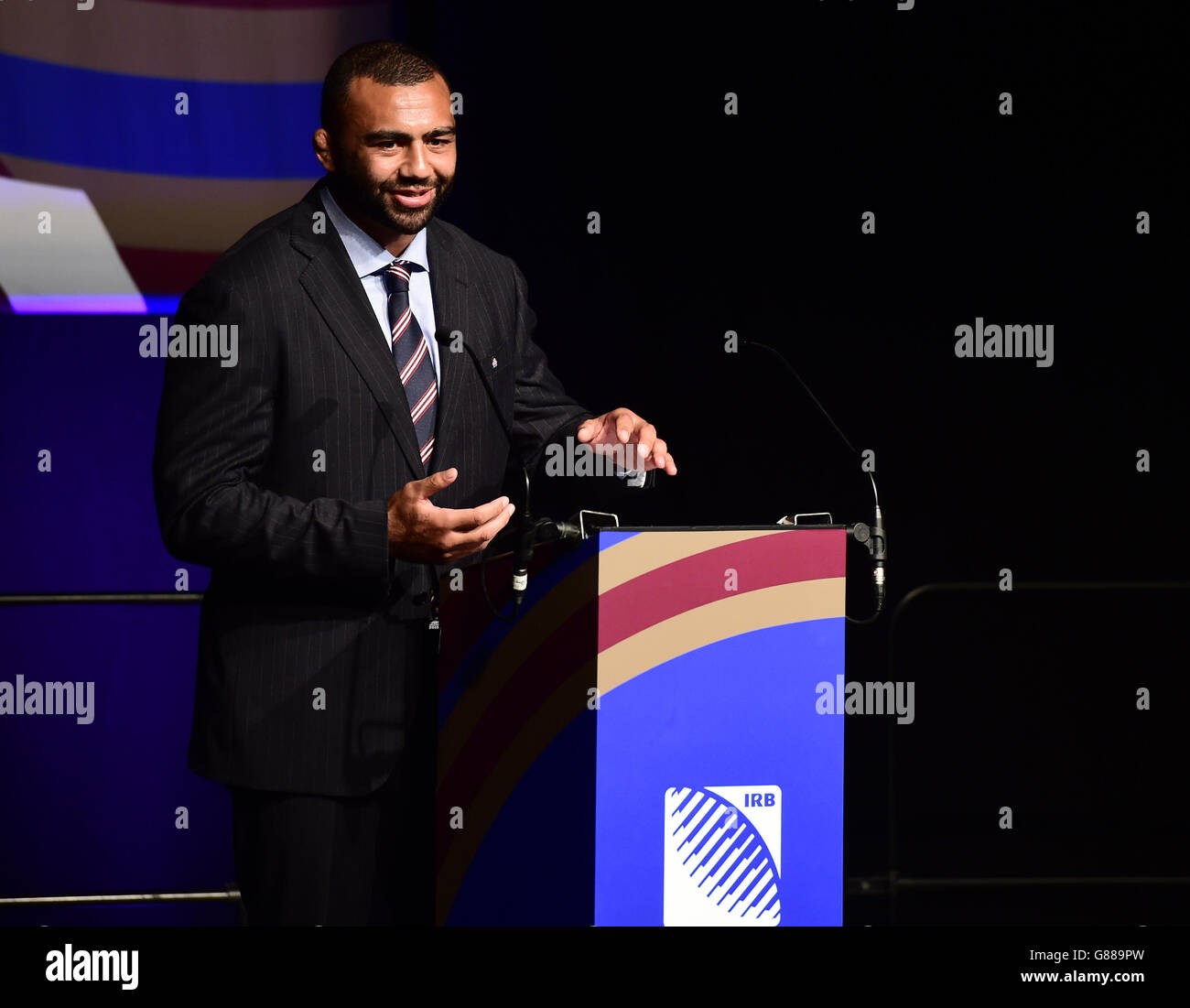 Japan captain Michael Leitch during the welcome ceremony at Brighton ...