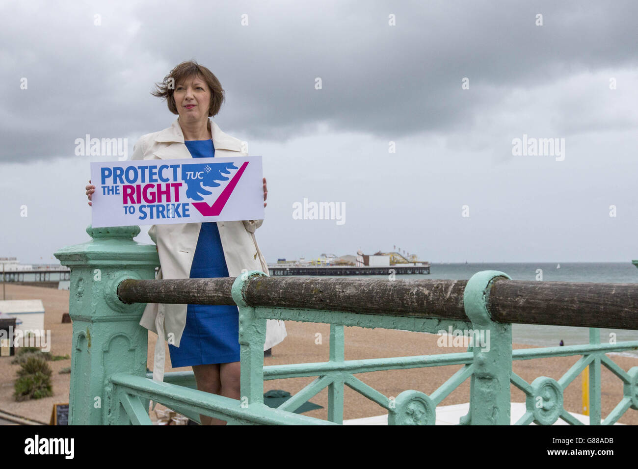 TUC General Secretary Frances O'Grady poses for pictures in Brighton on ...