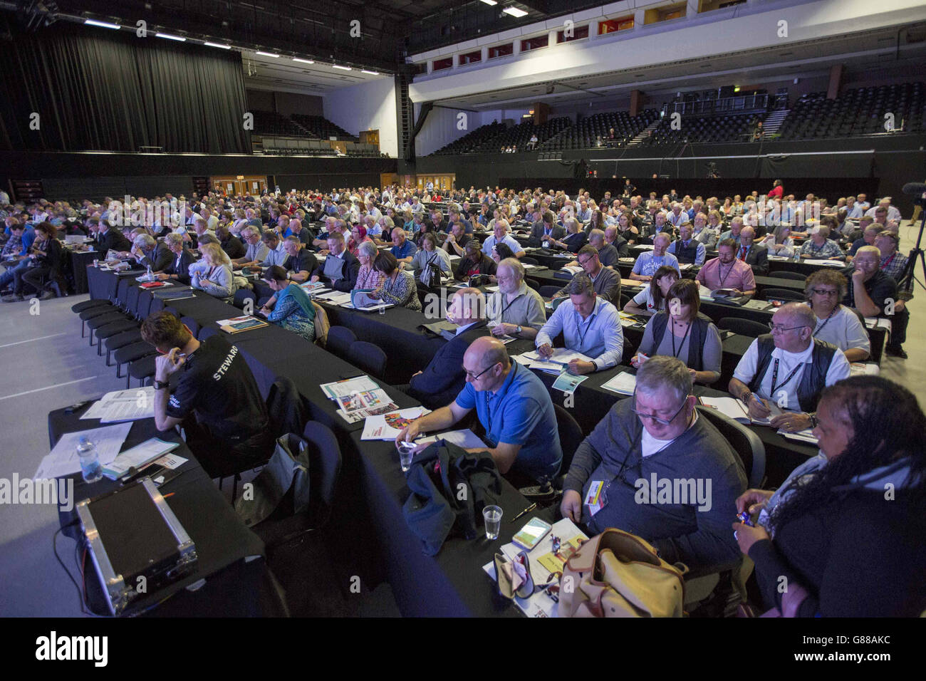 Delegates at the tuc congress at the brighton centre hi-res stock ...