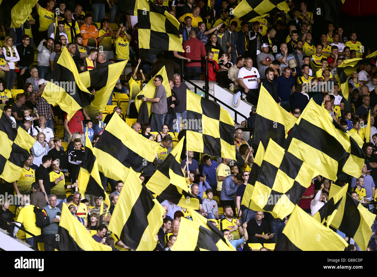 Watford fans show support in stands hi-res stock photography and images ...