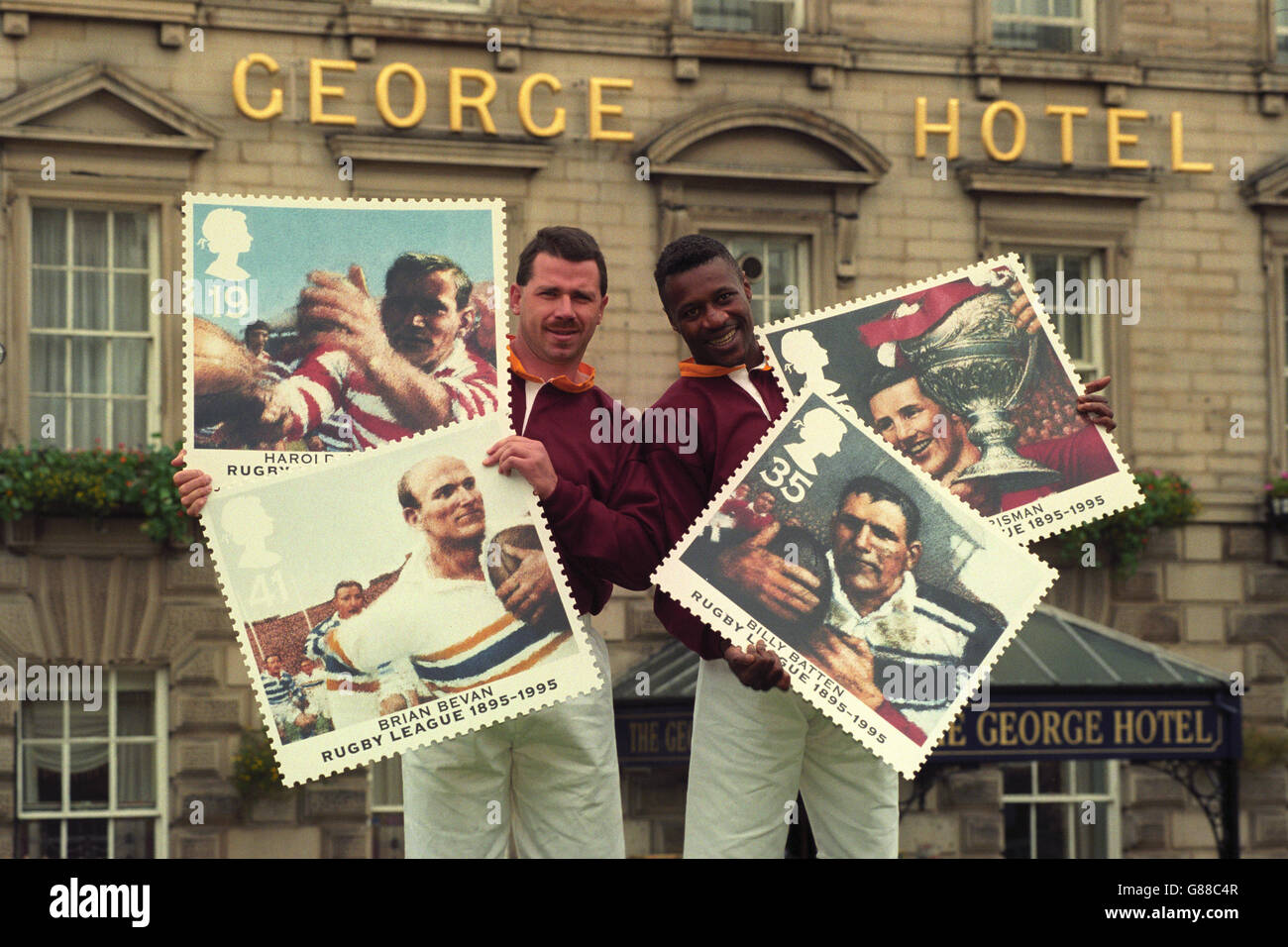 Rugby League stars Greg Austin (left) and Ian Thomas with the new Royal ...