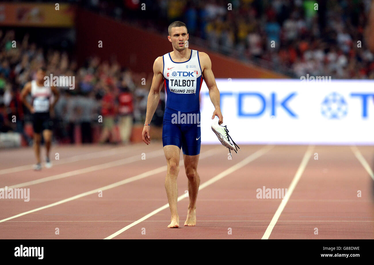 Great Britain's Men's 4x100m relay team member Daniel Talbot walks the ...