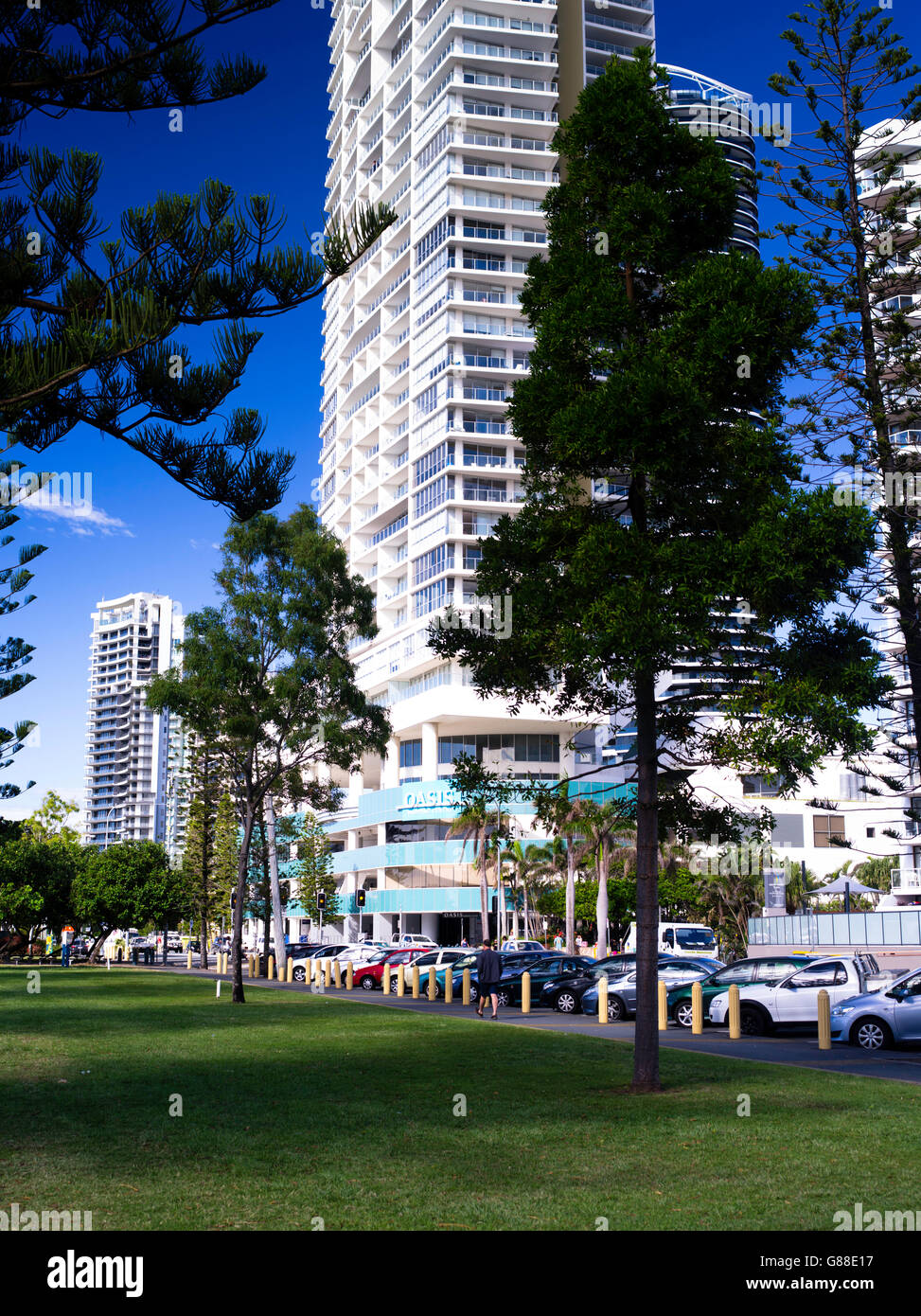 View of Broadbeach, QLD, Australia, near Brisbane and the Gold Coast ...