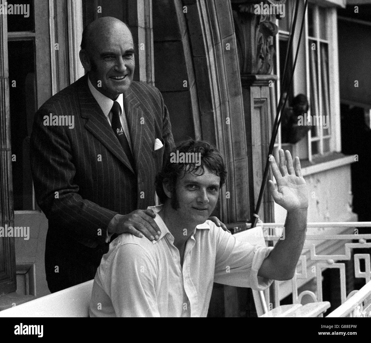 Australia's hero, 25-year-old Bob Massie is brought to the balcony at ...
