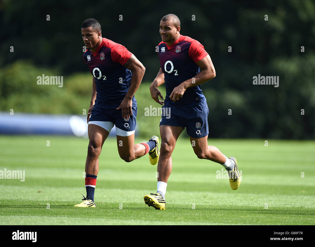 England's Anthony Watson (left) and Jonathan Joseph during a training ...