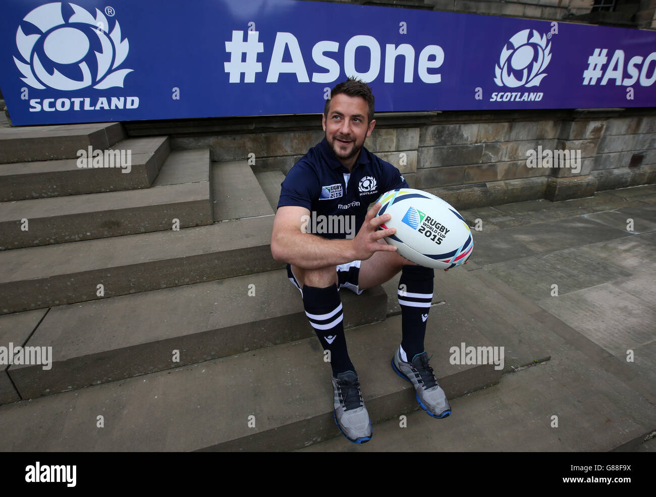 Scotland rugby captain Greig Laidlaw (centre) during the squad ...