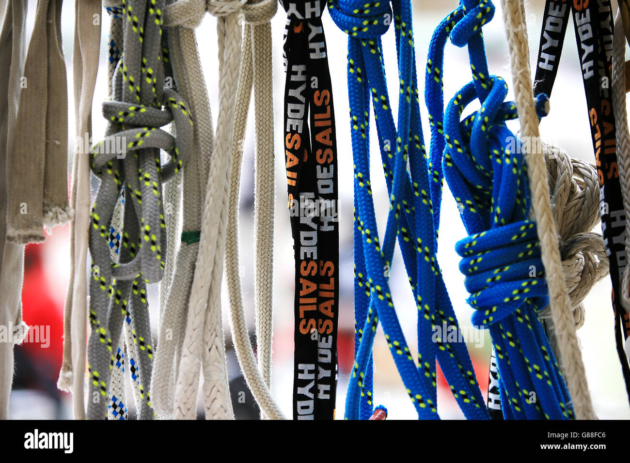 Rope detail during day nine of the Clipper Round the World Yacht Race ...