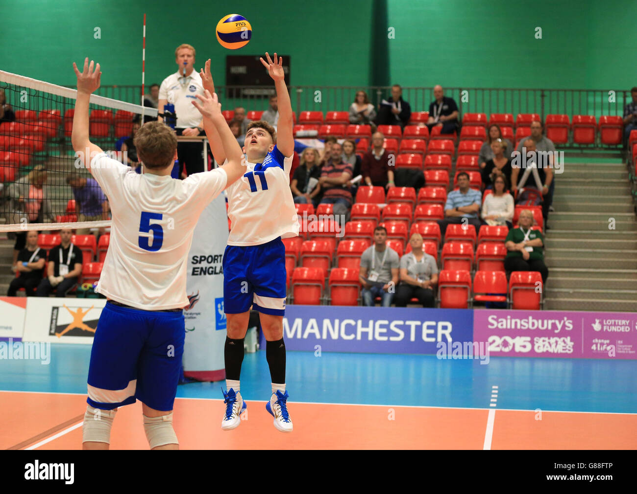 Scotland East Boys Rhys Arthur (facing) and Mark Cathro in volleyball ...