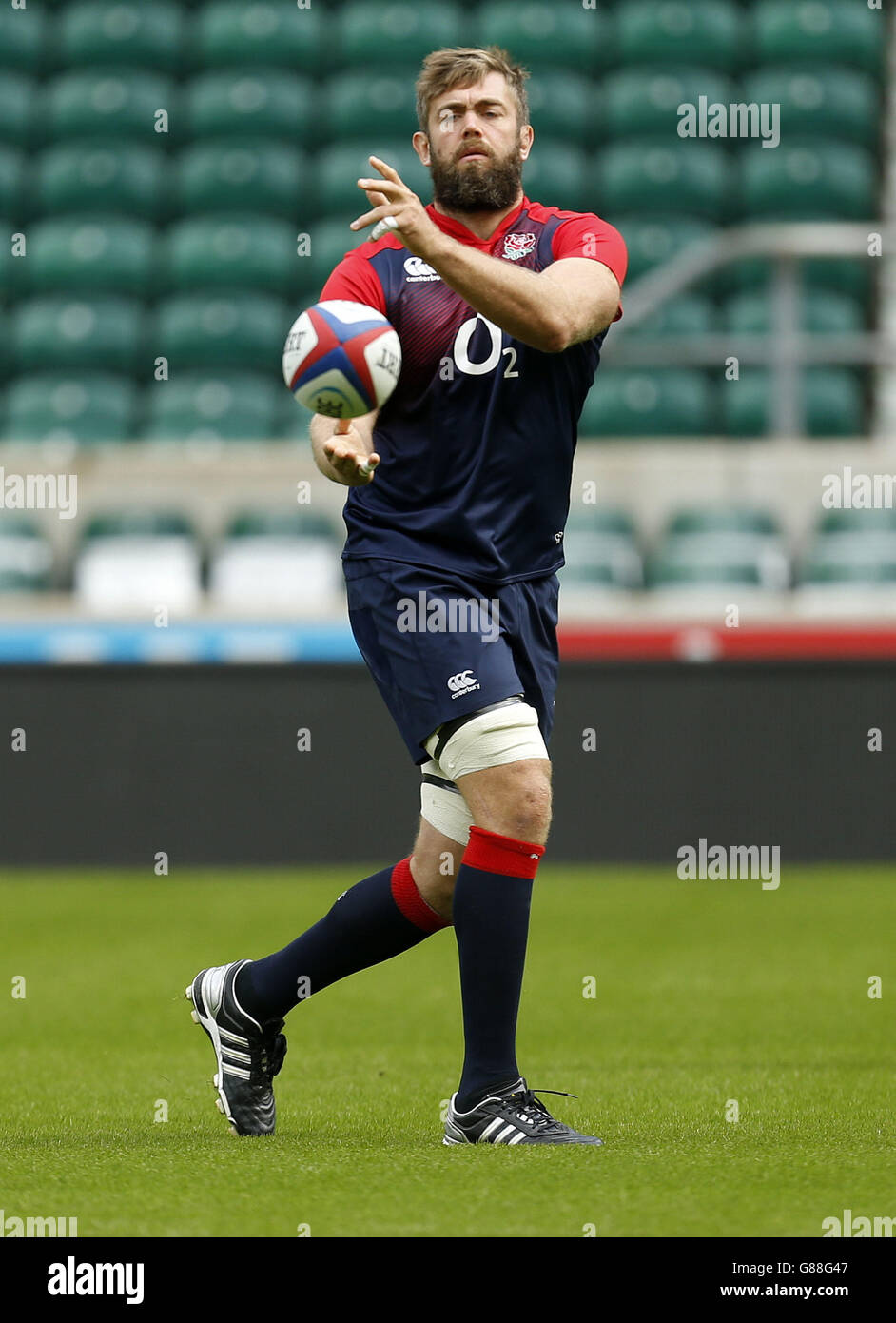 England's Geoff Parling during the captains run at Twickenham Stadium ...