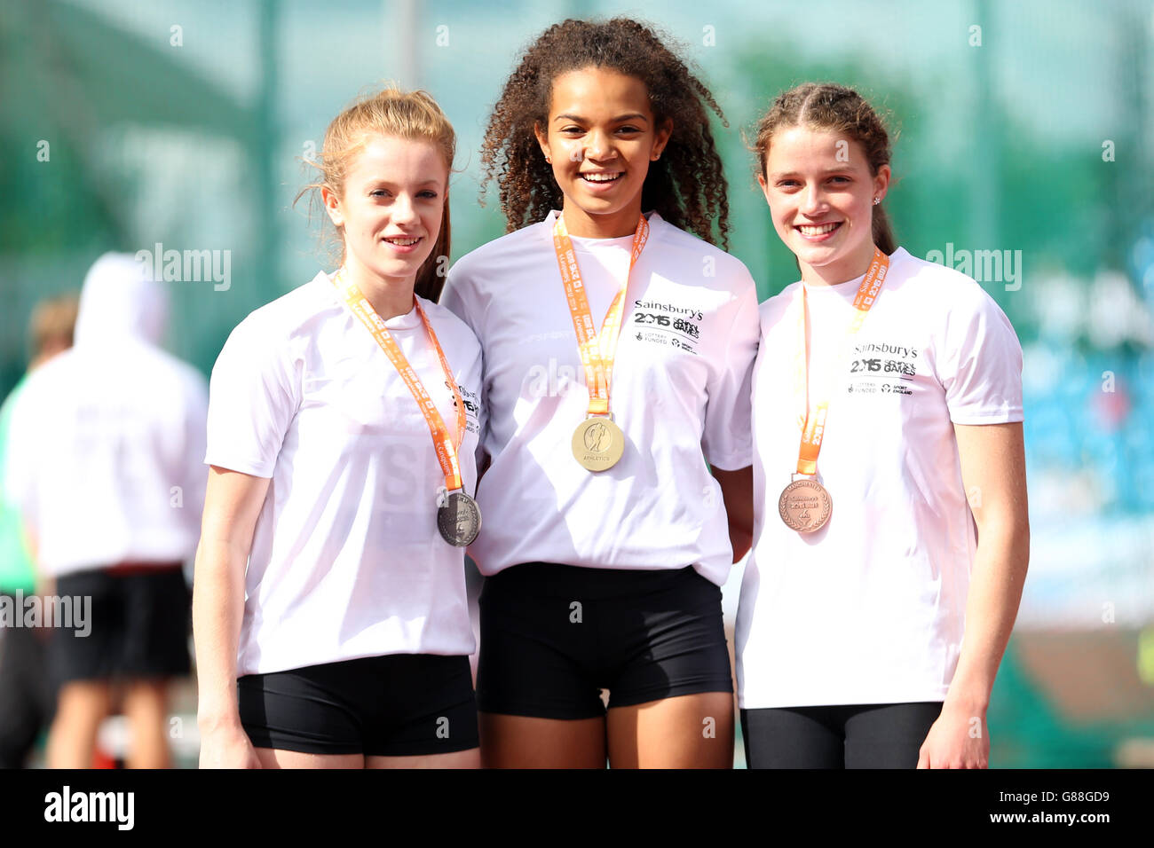 (l-r) England South West's Anna Croft, England North West's Chloe ...