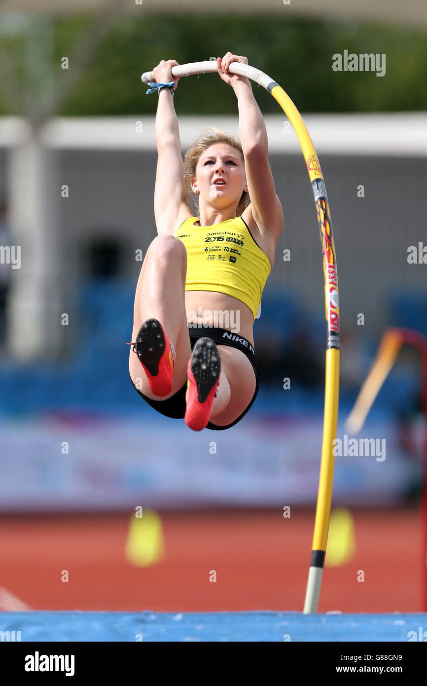 England South West's Molly Caudrey takes part in the girl's pole vault ...