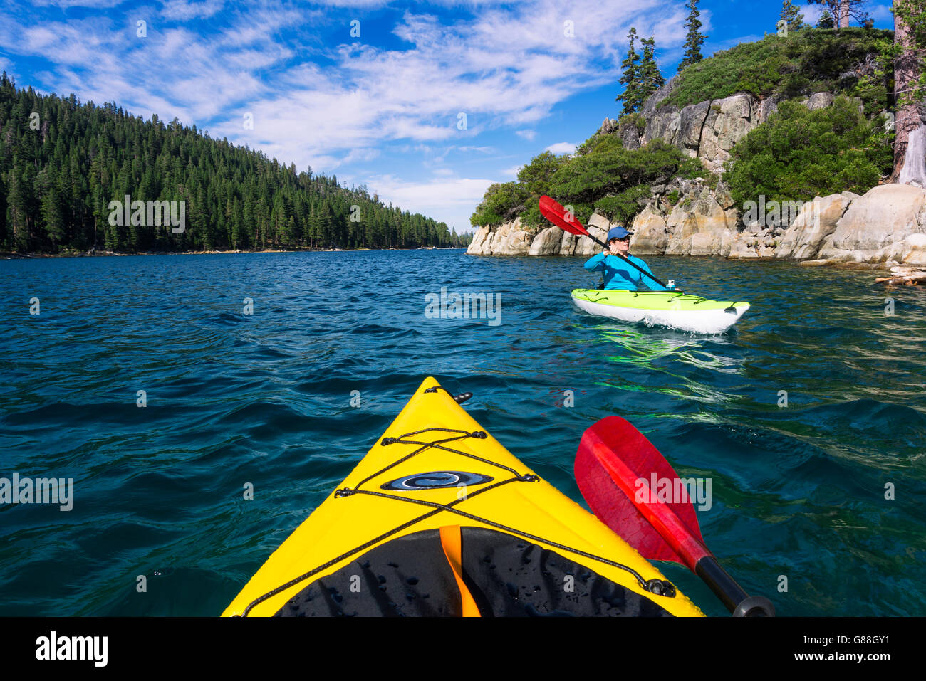 Kayaking in Emerald Bay at Fannette Island, Emerald Bay State Park ...