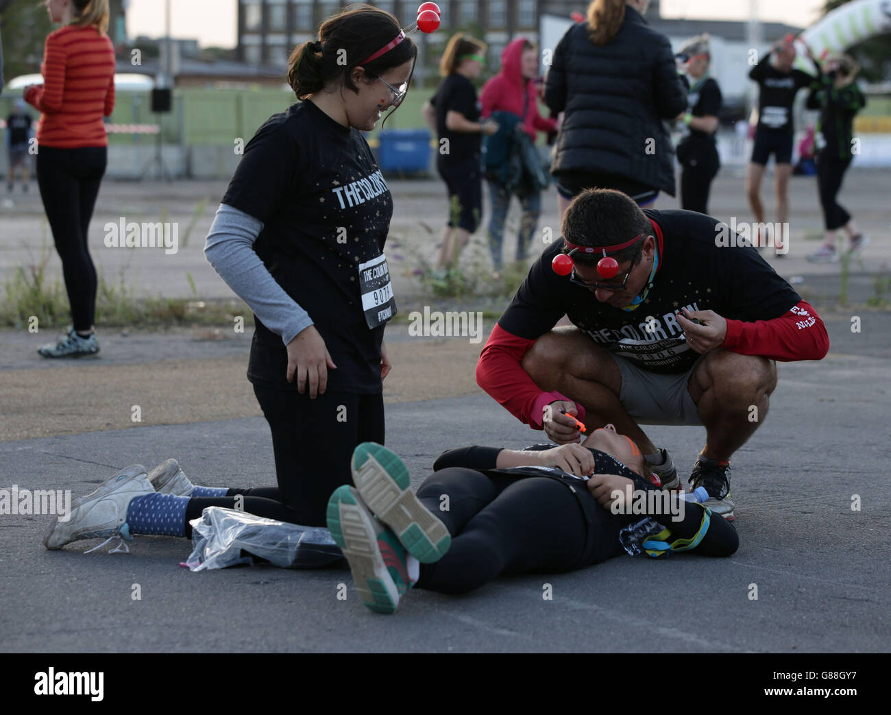 The Color Run Night Stock Photo - Alamy