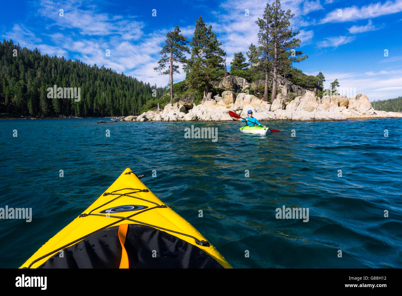 Kayaking in Emerald Bay at Fannette Island, Emerald Bay State Park ...