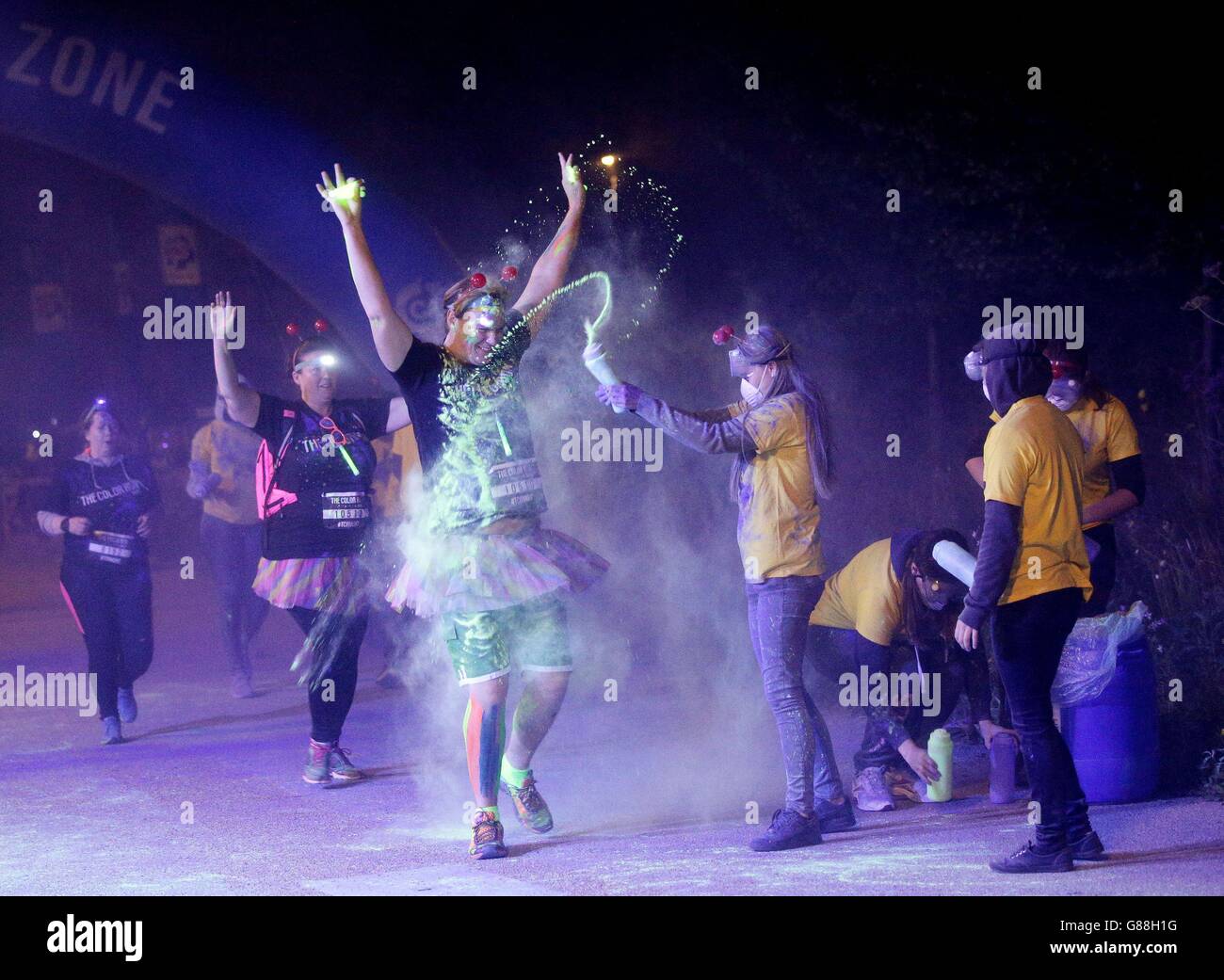 The Color Run Night Stock Photo - Alamy