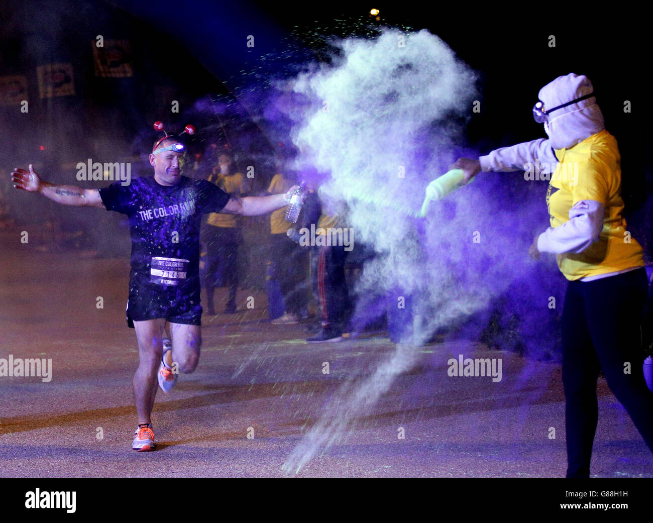 The Color Run Night Stock Photo - Alamy