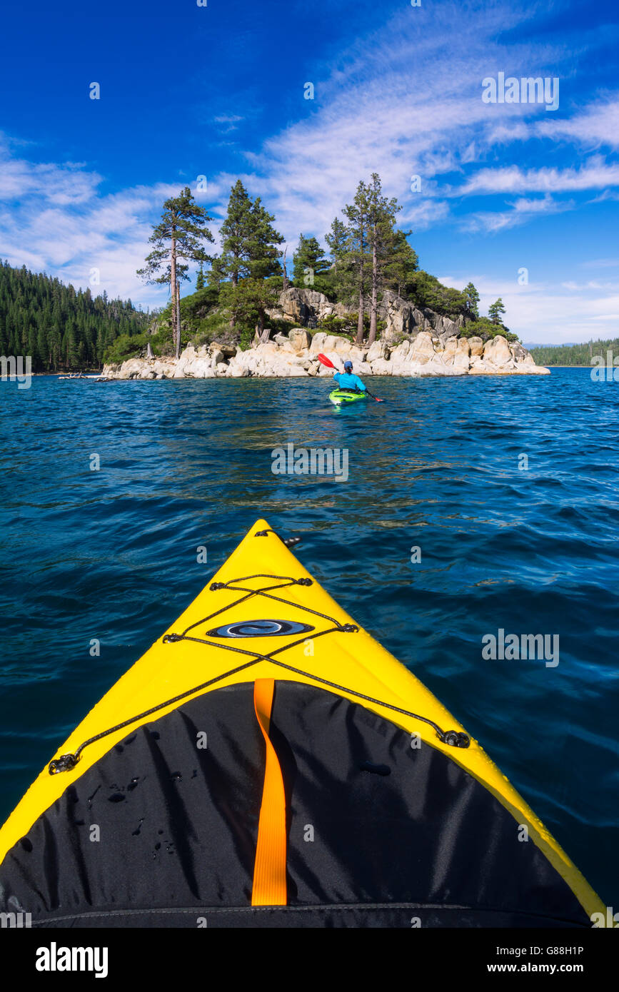 Kayaking in Emerald Bay at Fannette Island, Emerald Bay State Park ...
