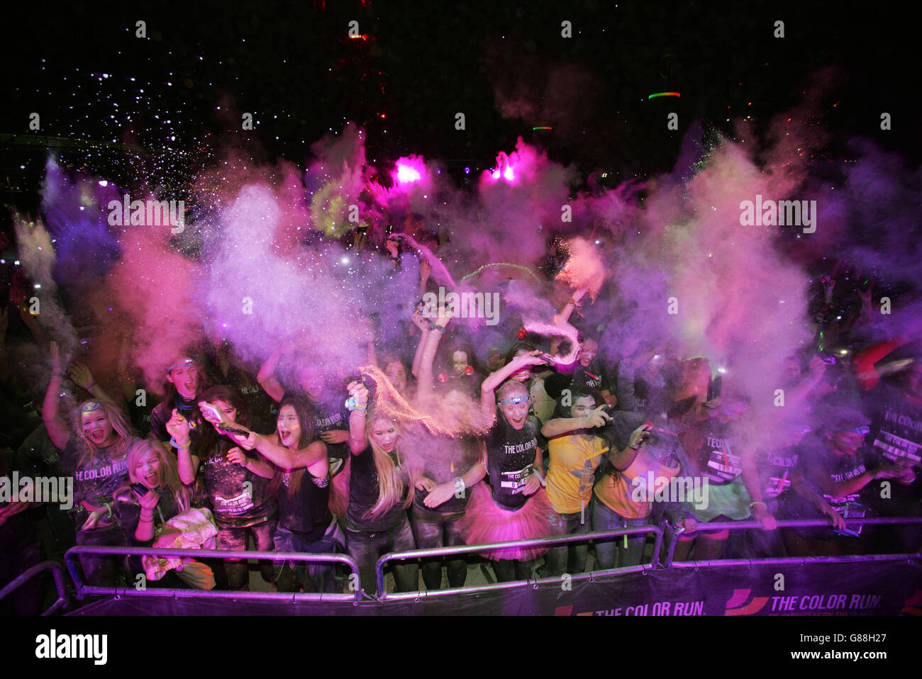 The Color Run Night Stock Photo - Alamy