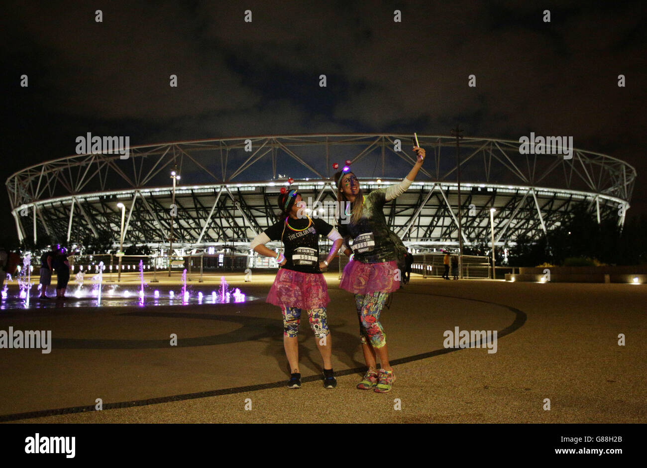The Color Run Night Stock Photo - Alamy