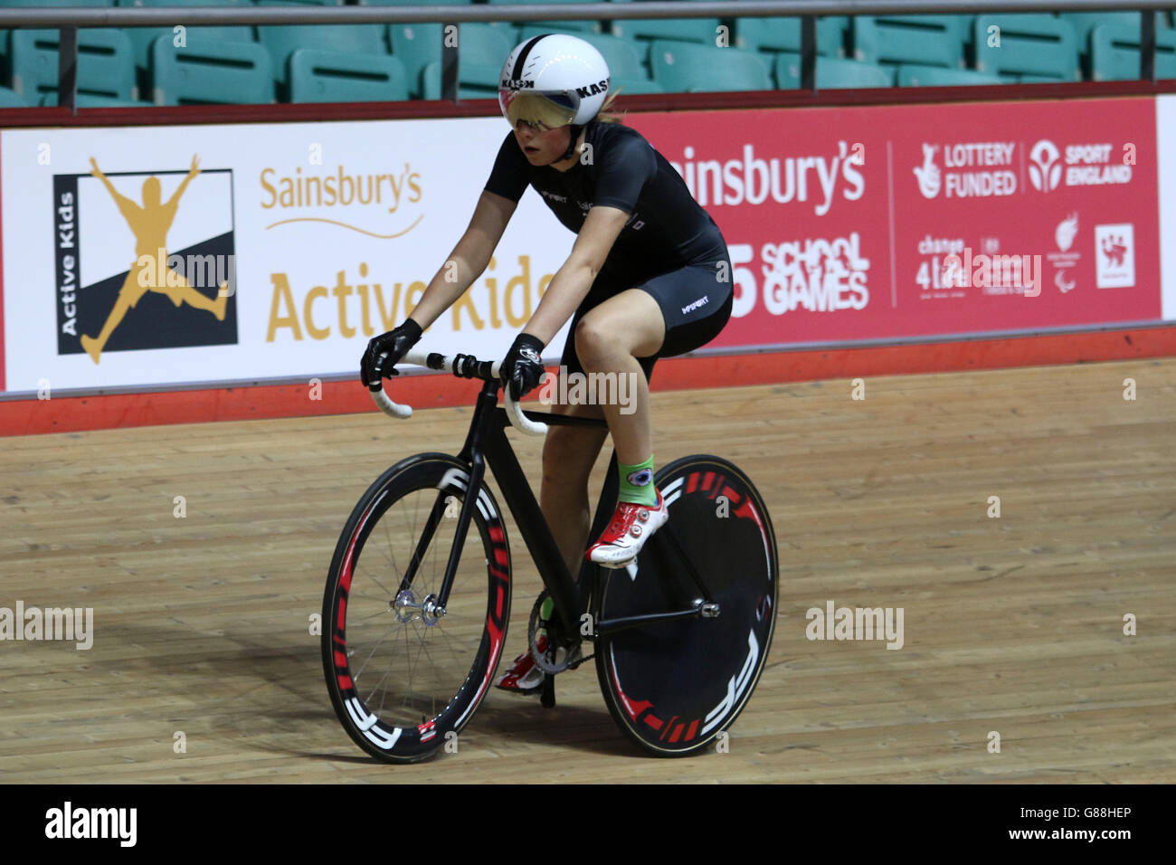 Scotland's Ellie Russell takes part in the girls 2 lap team sprint ...
