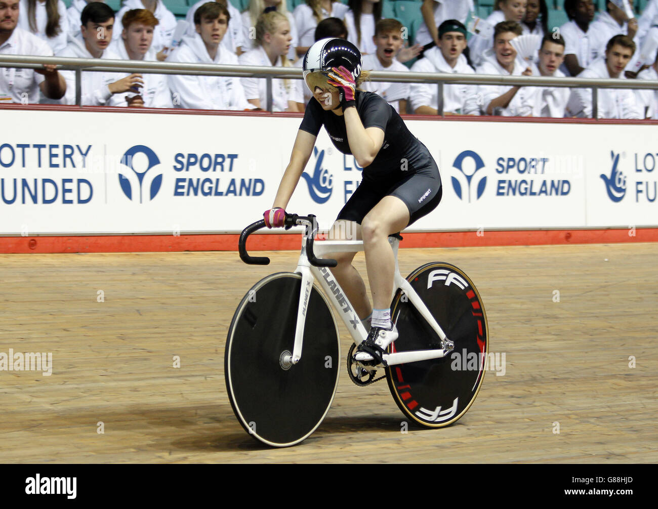 West Midland's Ellie Russell after the girls 2 lap team sprint at the ...