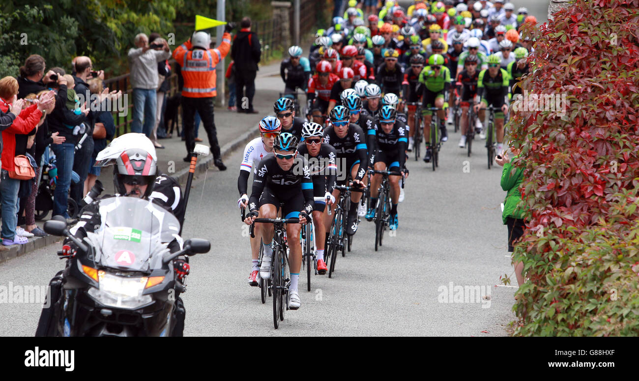 Cycling tour of britain stage one anglesey to wrexham hi-res stock ...