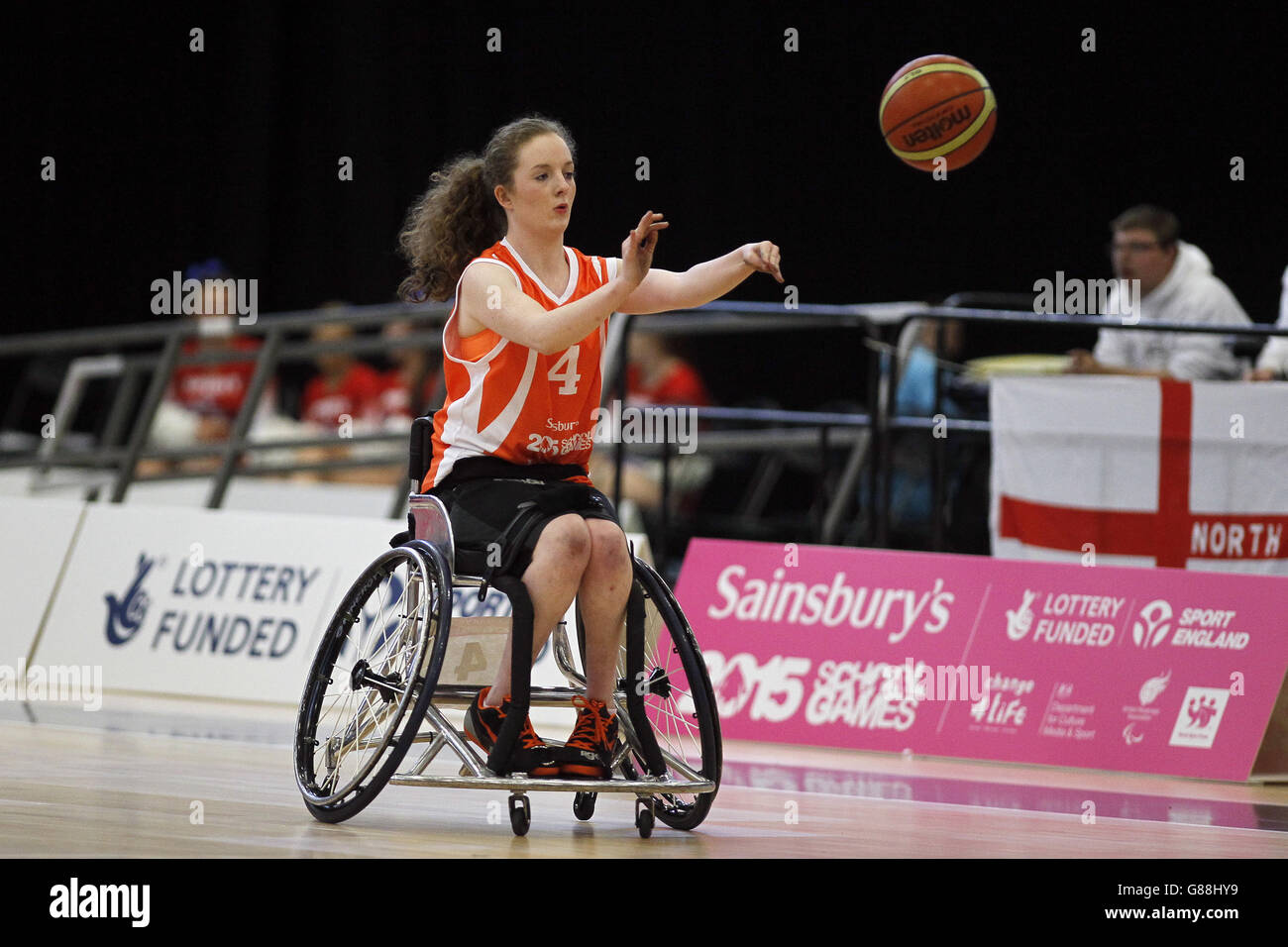 England Central in action during the wheelchair basketball final at the ...
