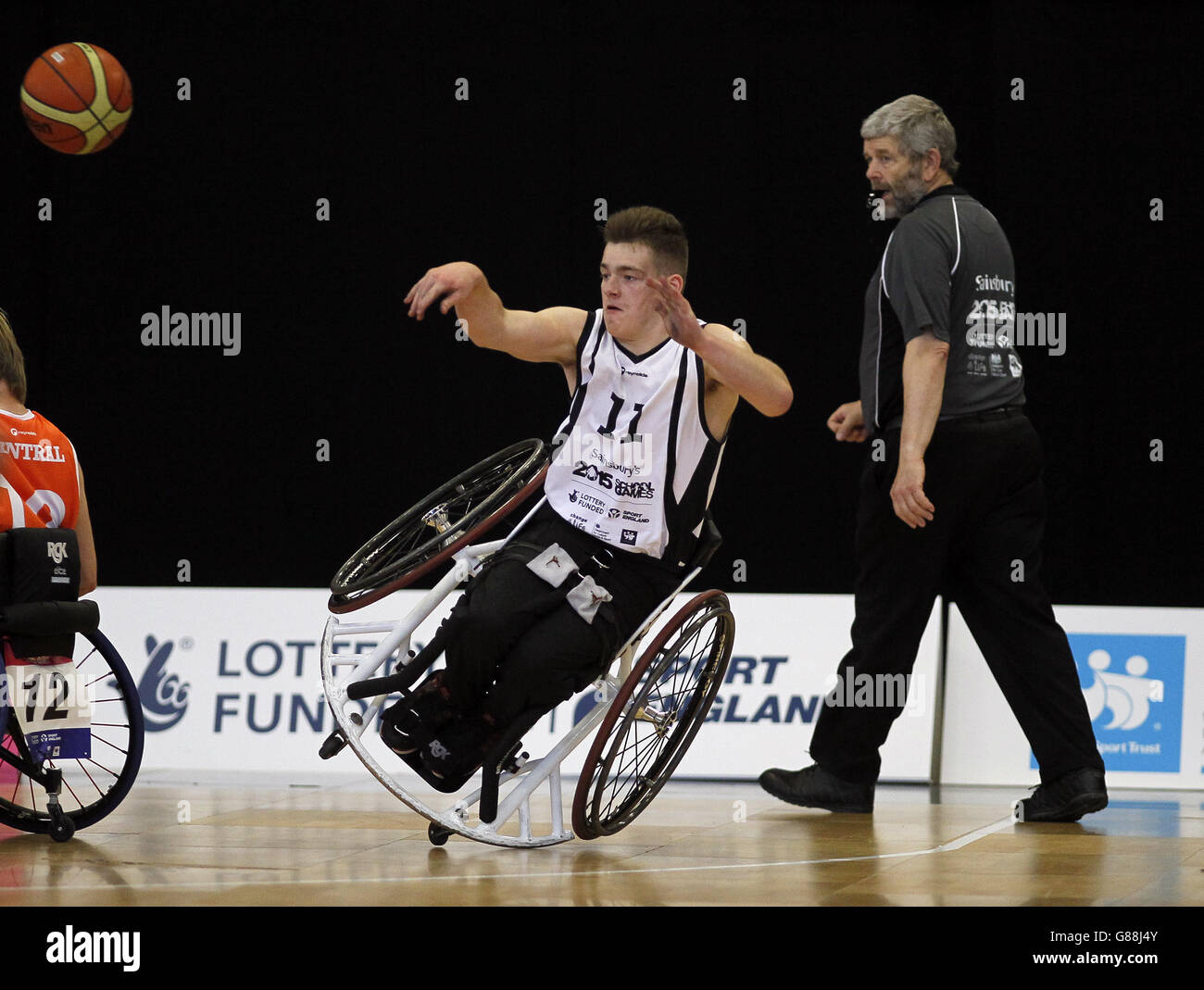 England North in action during the wheelchair basketball final at the ...