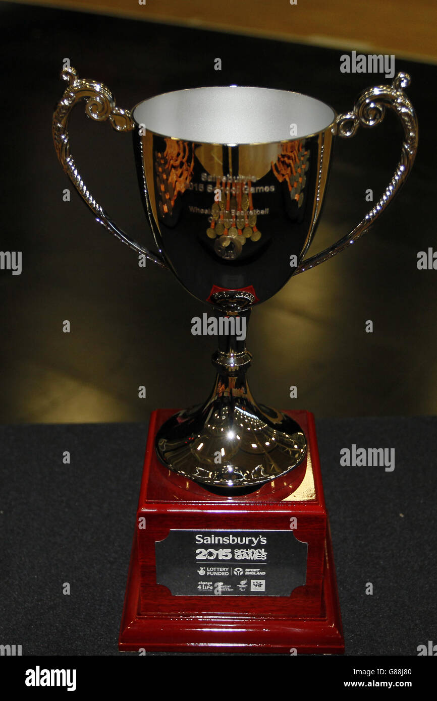 The wheelchair basketball trophy on display at the Sainsbury's 2015 ...