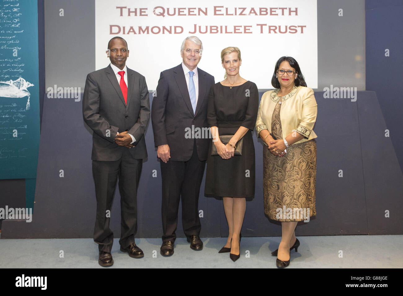 (left to right) Kenyan Ophthalmologist Dr Hillary Rono, former British Prime Minister Sir John ...
