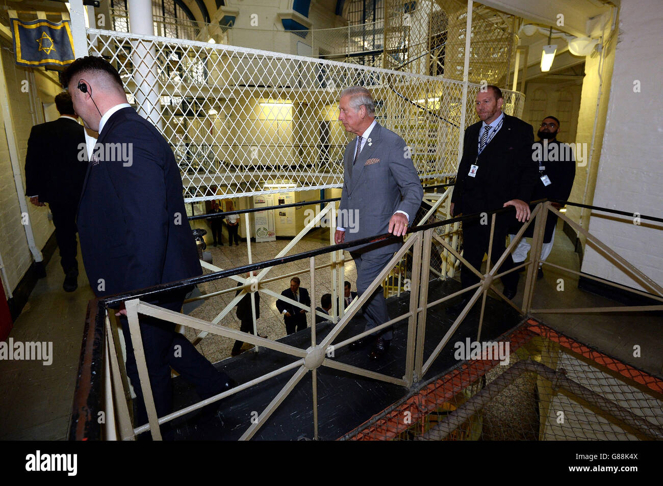 The Prince of Wales (centre) during a visit to HMP Leeds, West ...