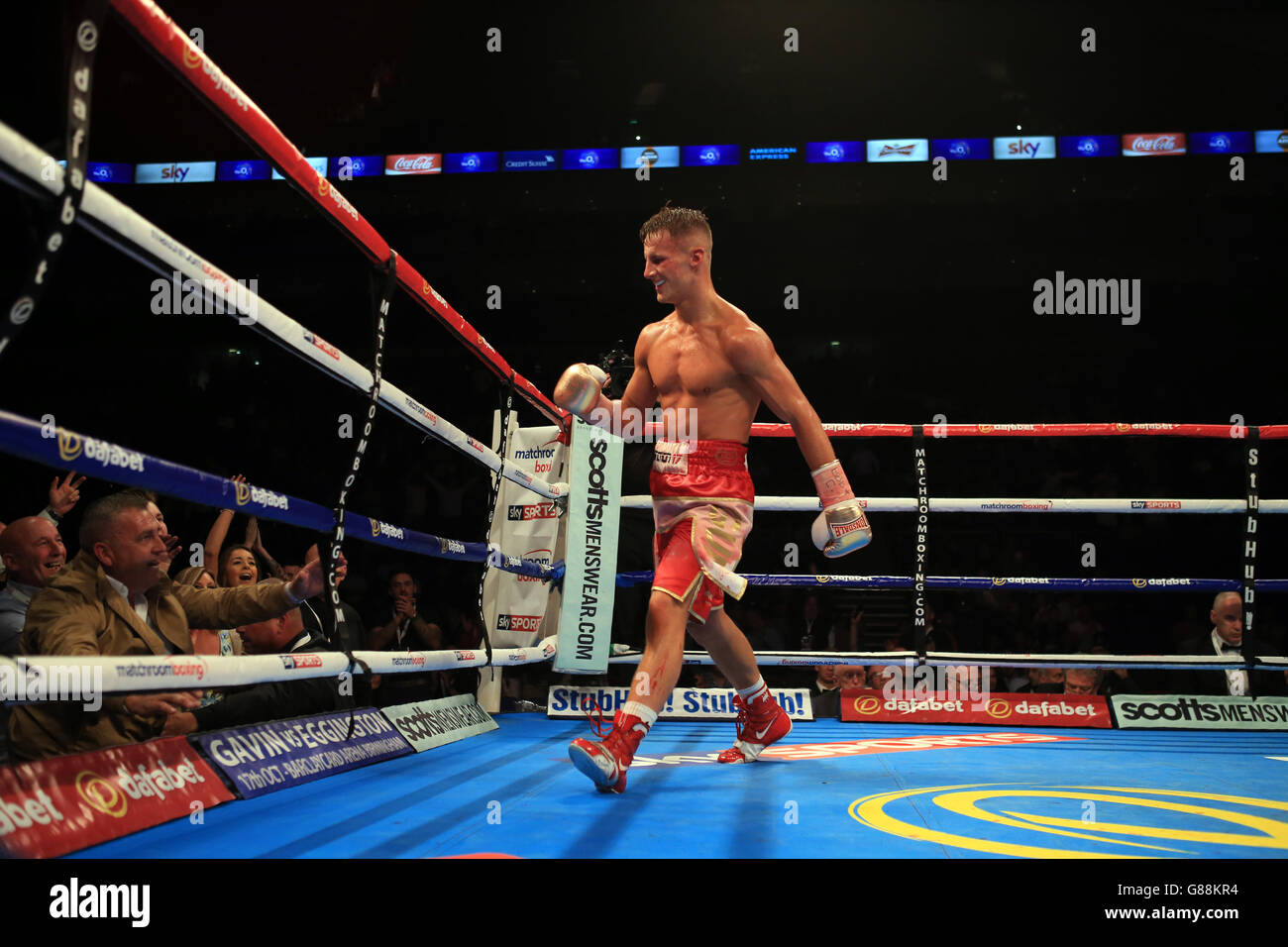 Boxing - O2 Arena. Tommy Martin celebrates beating Michael Devine to ...