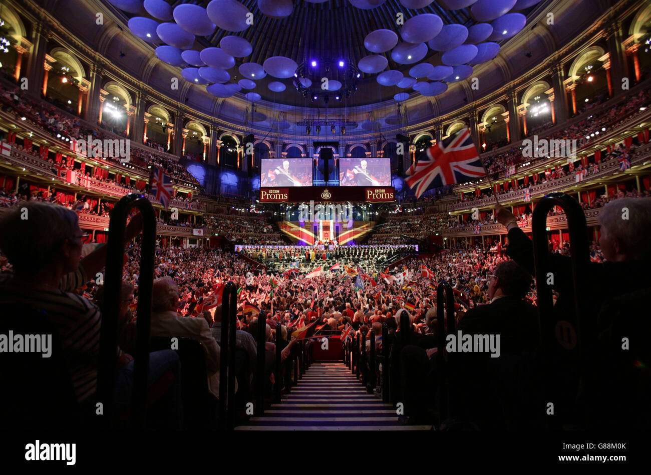 The audience enjoying the BBC Last Night of the Proms, at the Royal ...