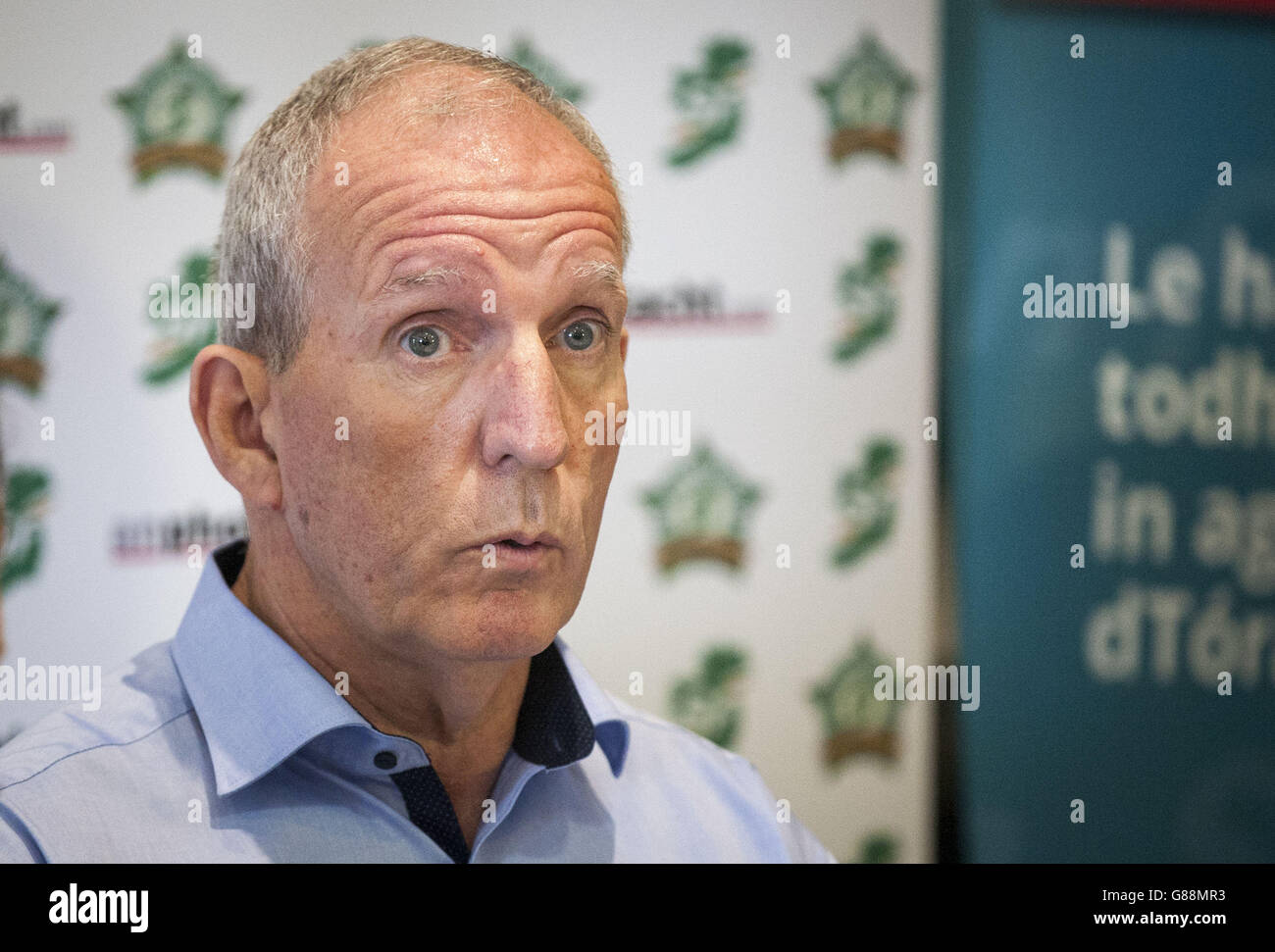 Sinn Fein's northern chairman Bobby Storey speaks during a press ...