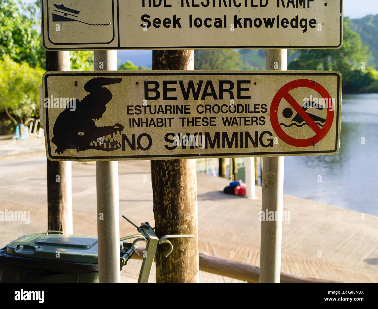 Crocodile Safety Sign Stock Photos & Crocodile Safety Sign Stock Images ...