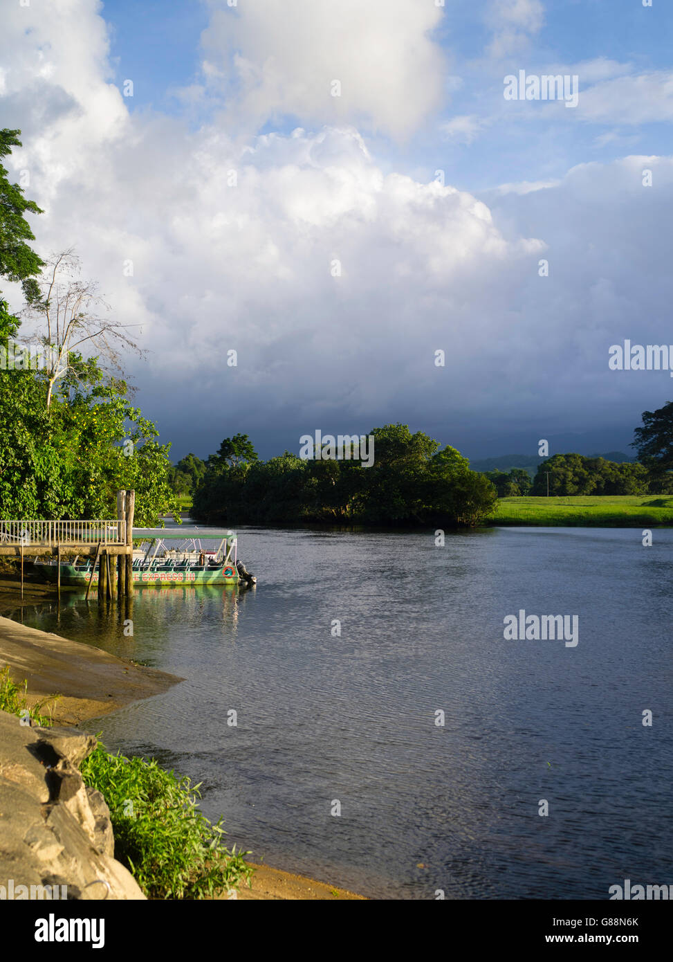 Evening along the Daintree River at Daintree Village, Queensland ...