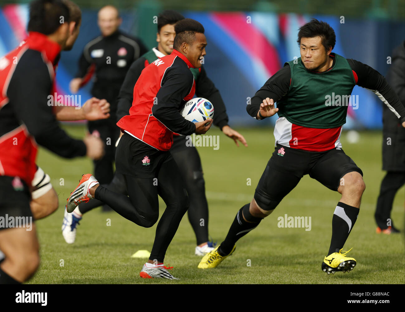 Rugby union japan training session brighton college hi-res stock ...