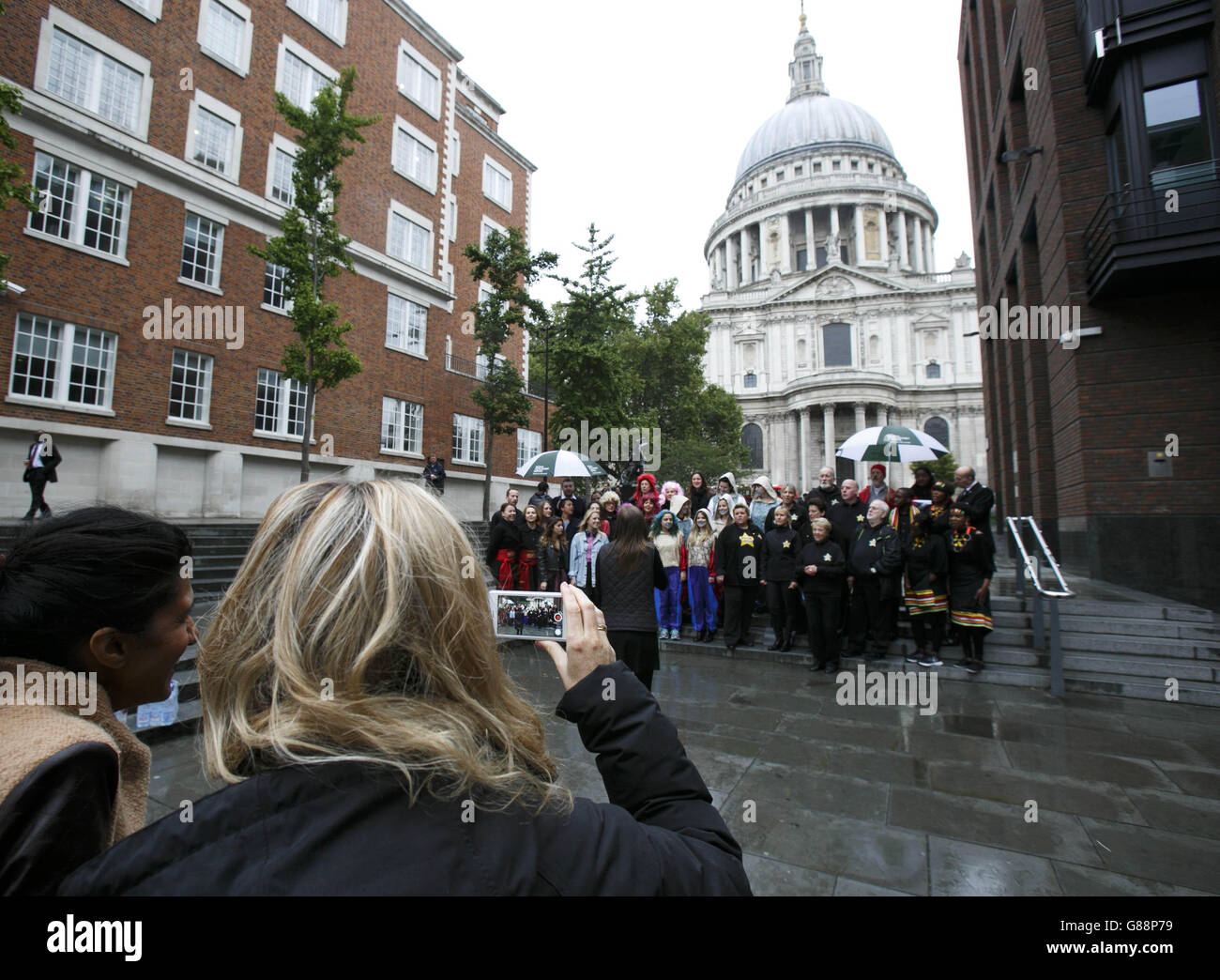 EDITORIAL USE ONLY Britain's most eclectic choir stand near to St Paul ...