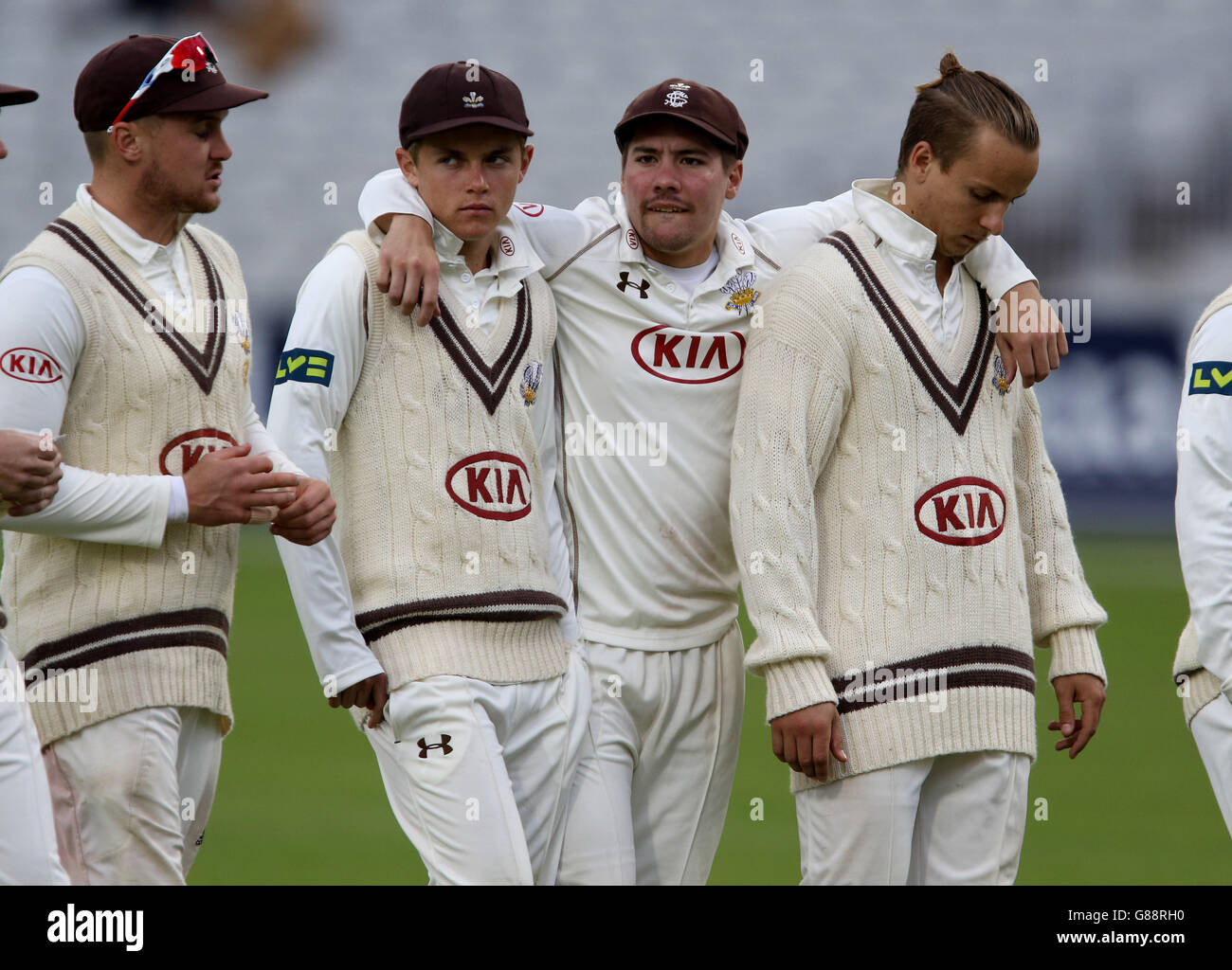 (From left to right) Surrey's Matt Dunn, Sam Curran, Rory Burns and Tom ...