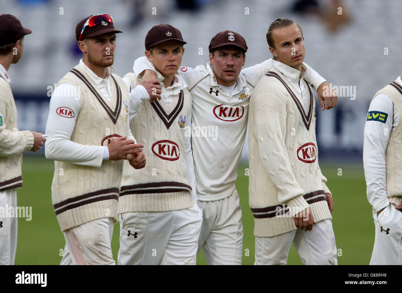 (From left to right) Surrey's Matt Dunn, Sam Curran, Rory Burns and Tom ...