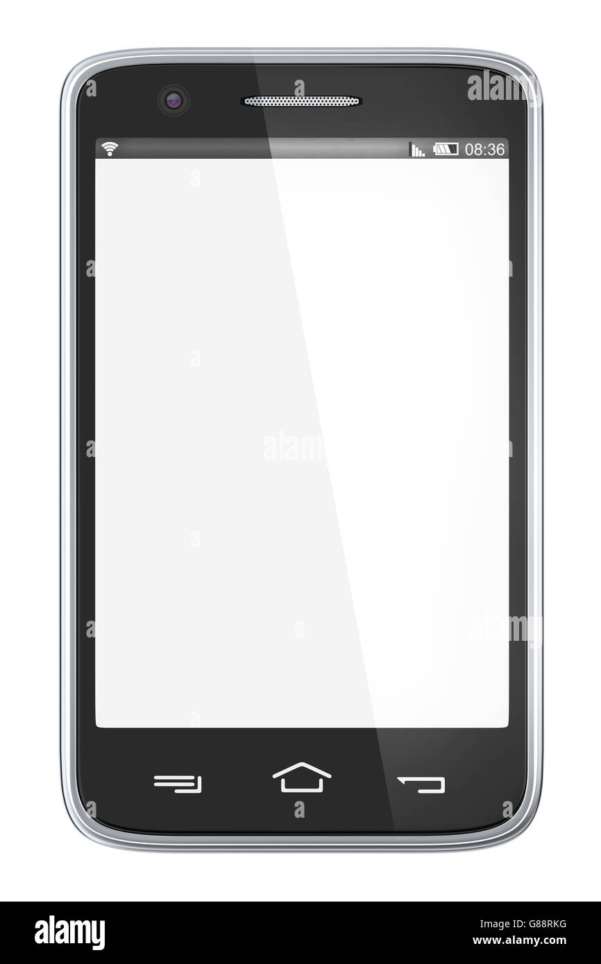Phone view front, empty screen (done in 3d rendering Stock Photo - Alamy