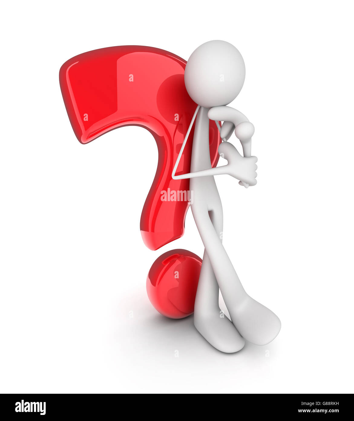 Question and abstract man (done in 3d rendering Stock Photo - Alamy