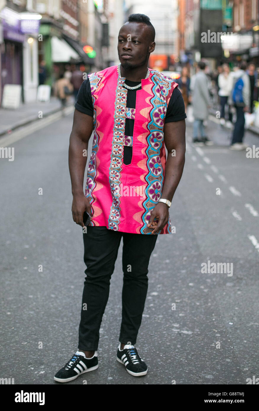 Moses, from London poses for a picture outside the Brewer Street Car ...