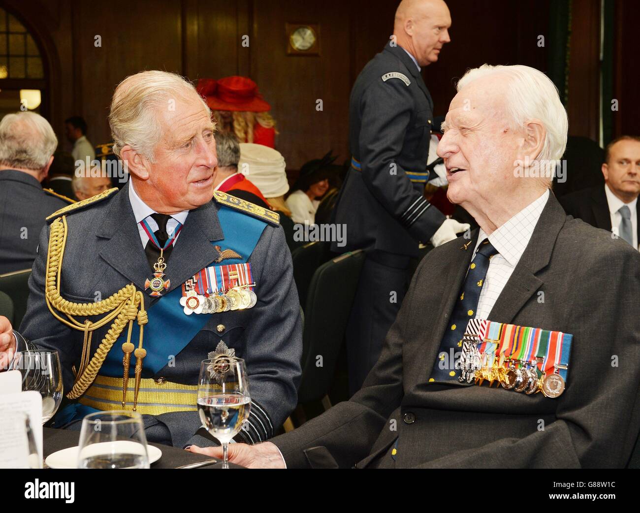 The Prince of Wales talking with Wing Commander Tom Neil, a veteran of ...