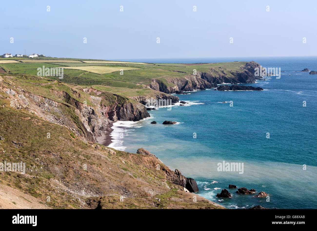 Coastal scenery, Lizard Point headland, Lizard peninsula, Cornwall ...