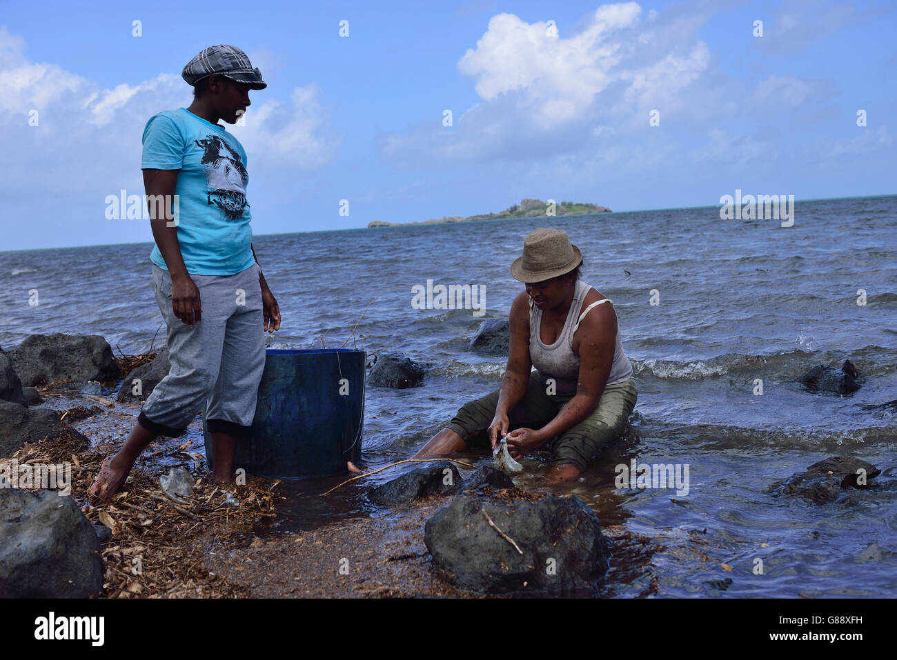 octopus fisherwoman, Anse Baleine, Rodrigues Stock Photo - Alamy