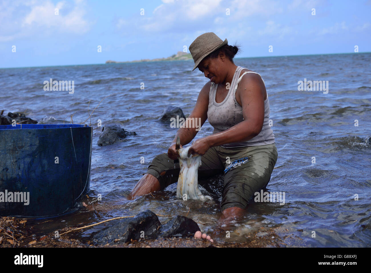 octopus fisherwoman, Anse Baleine, Rodrigues Stock Photo - Alamy