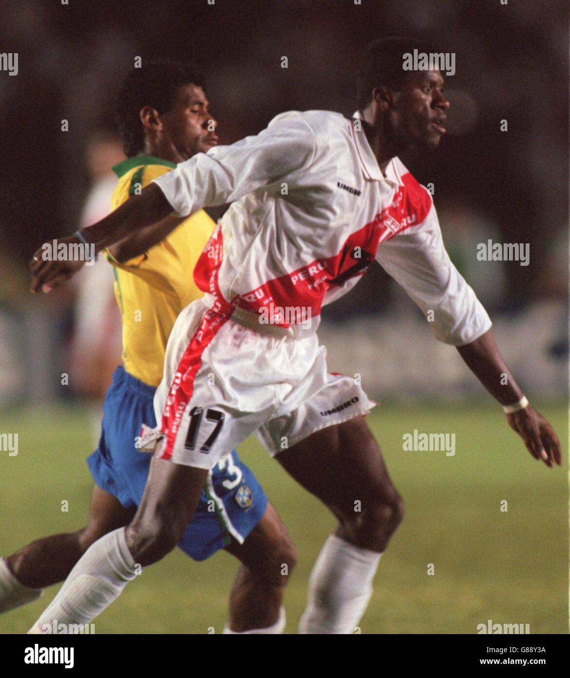 International Soccer ... Copa America .... Brazil v Peru. Eddie Carazas ...